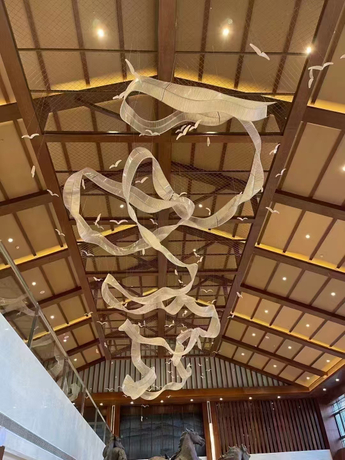 Ribbon Chandelier Pendant Light in Lobby - Kamable Lighting Co., Ltd.