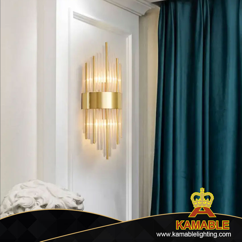 Classical Customize Crystal Glass Gold Metal Hallway Wall Light(KIZ-66W ...